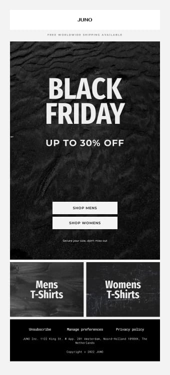 Free discount offer email templates - Customize with Tabular